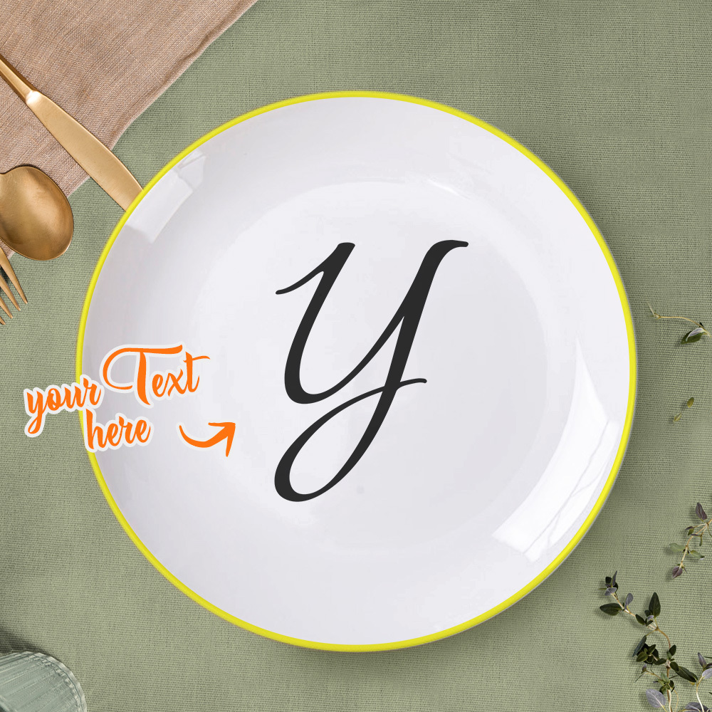 Personalized Letter Initial Ceramic Dinner Plate Tableware | MadeMine