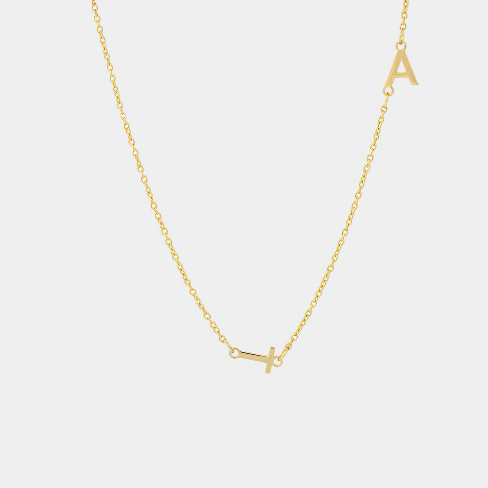 Custom Initial Necklace Personalized Stainless Steel Letter Necklace ...