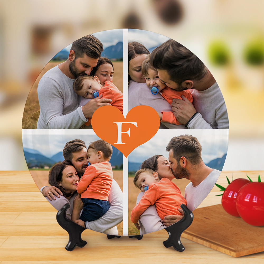 Personalized Alphabet Ceramic Dish Plate Custom Printed Photo Dinner ...