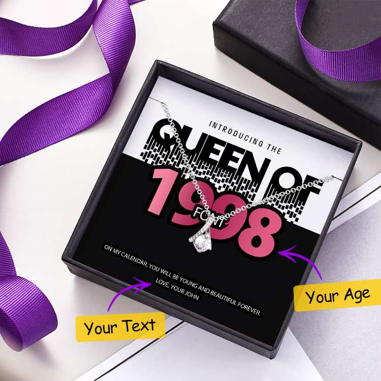 Personalized Your Age Message Card with Necklace Gift for Birthday ...