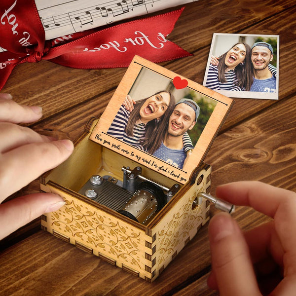Custom Hand Crank Song Music Box With Photo And Text | MadeMine
