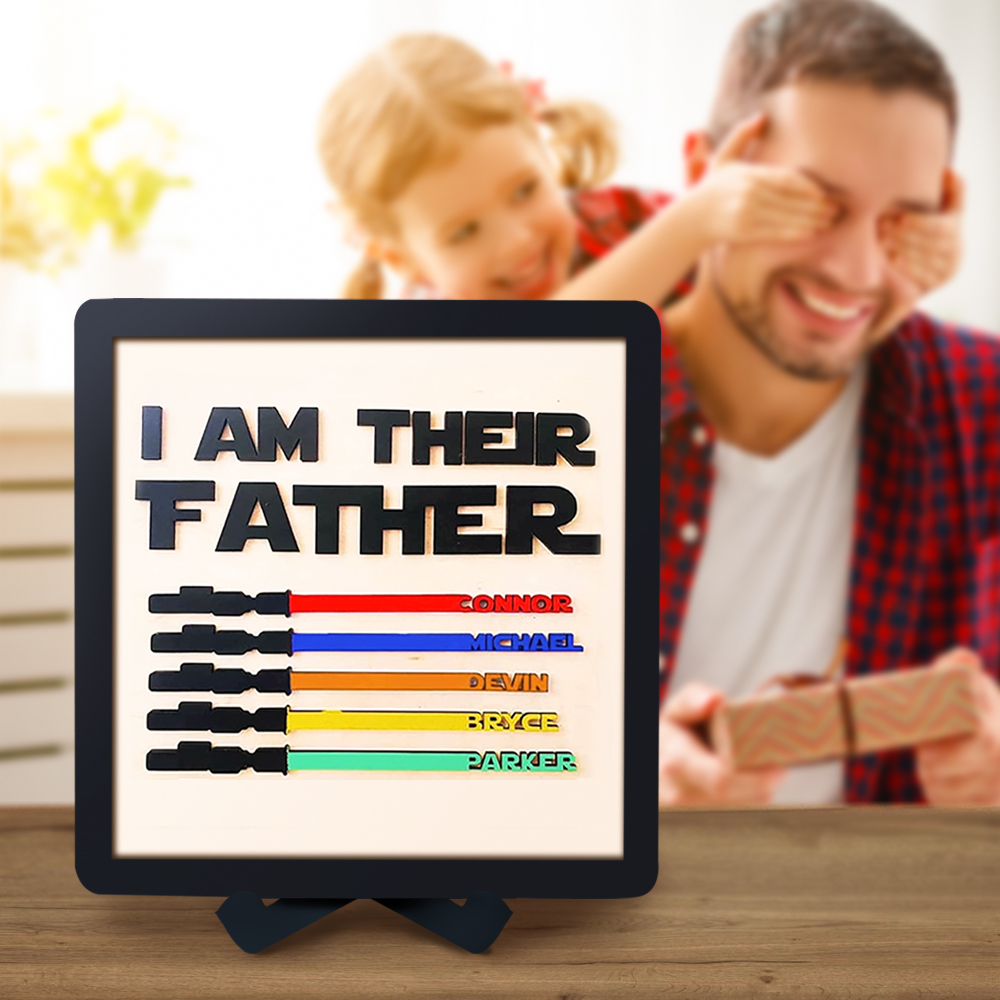 Custom Name Light Saber I AM THEIR FATHER Wooden Sign for Father's Day ...