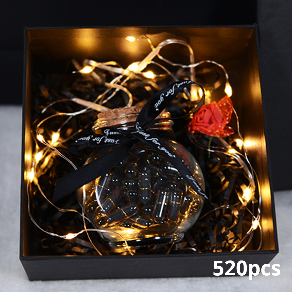 Black 100pcs/ 200pcs/ 520pcs Message Capsule Letter in a Bottle with ...