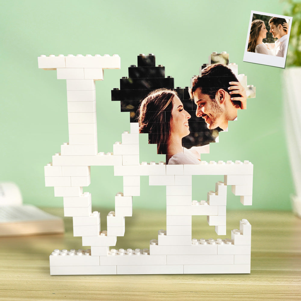 Personalised LOVE Building Bricks Puzzle with Photo | MadeMine
