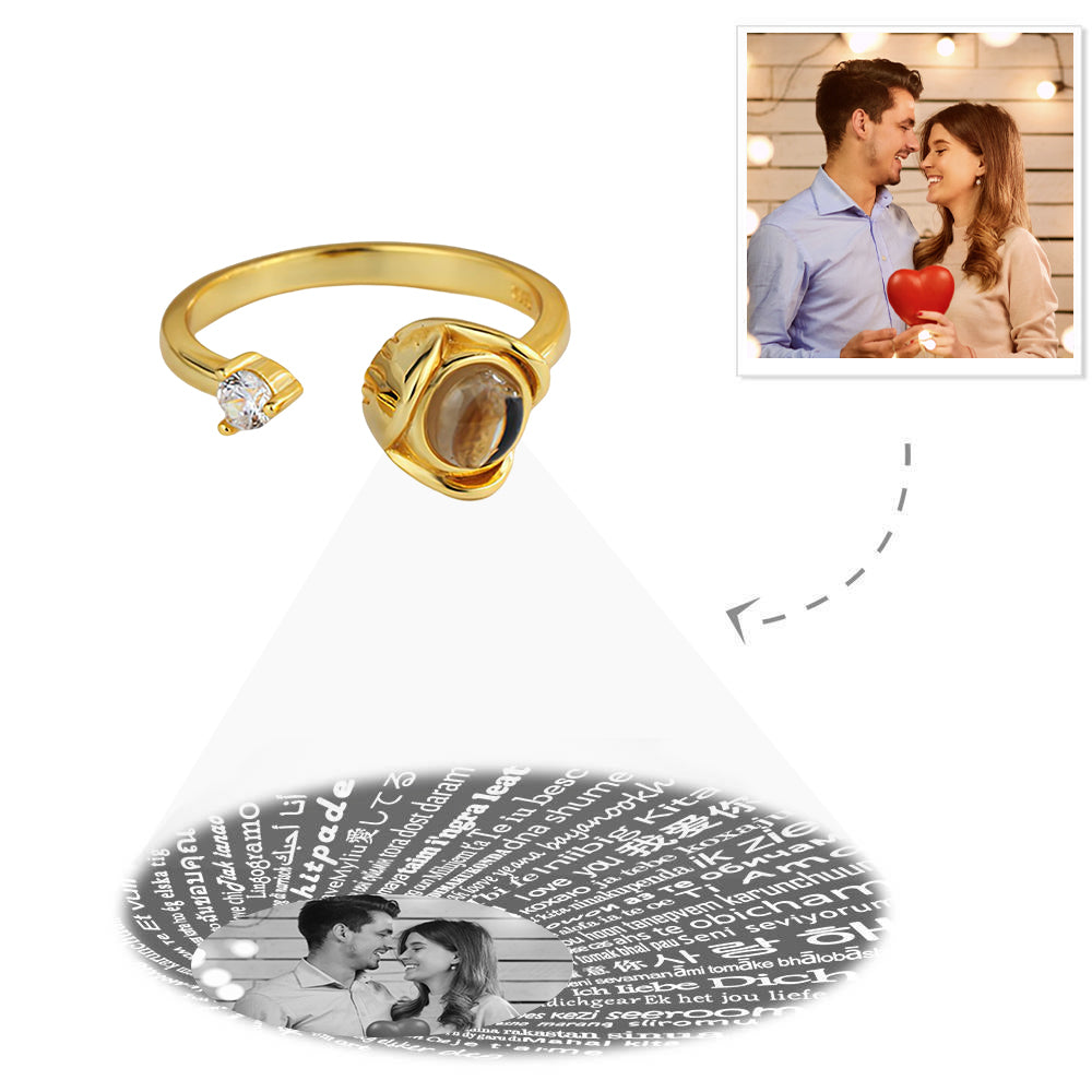 Custom Projection Ring I Love You 100 Languages Adjustable Ring | MadeMine